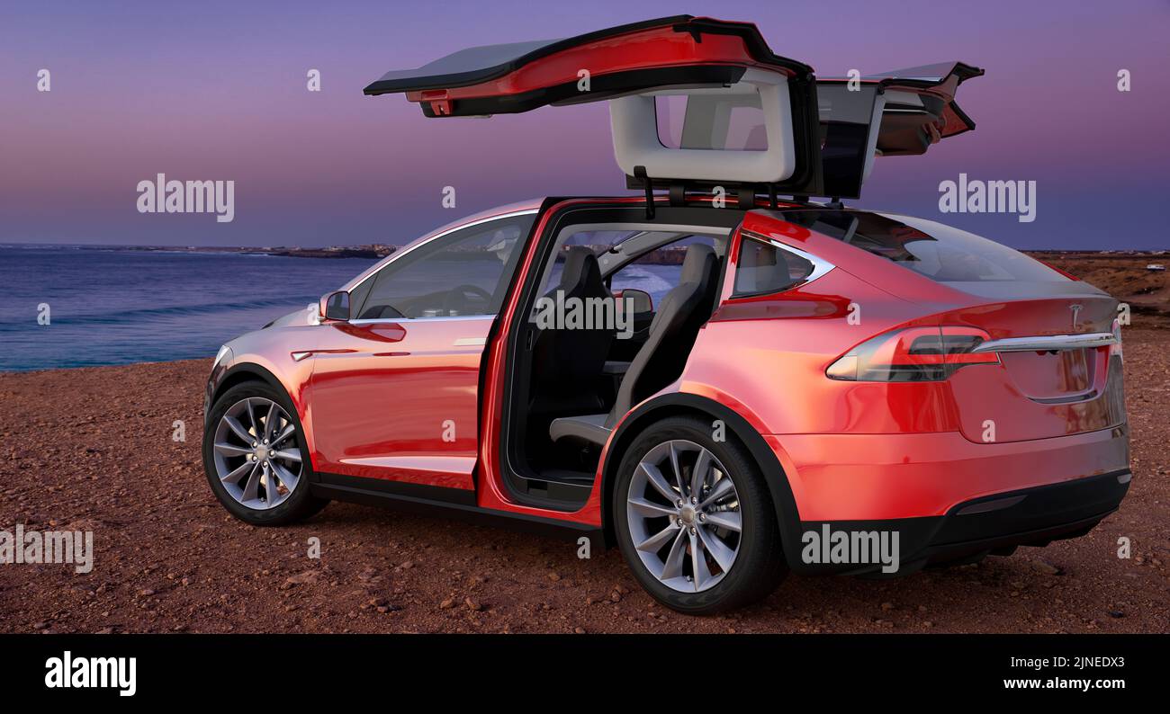 Tesla model interior autopilot hi-res stock photography and images - Alamy