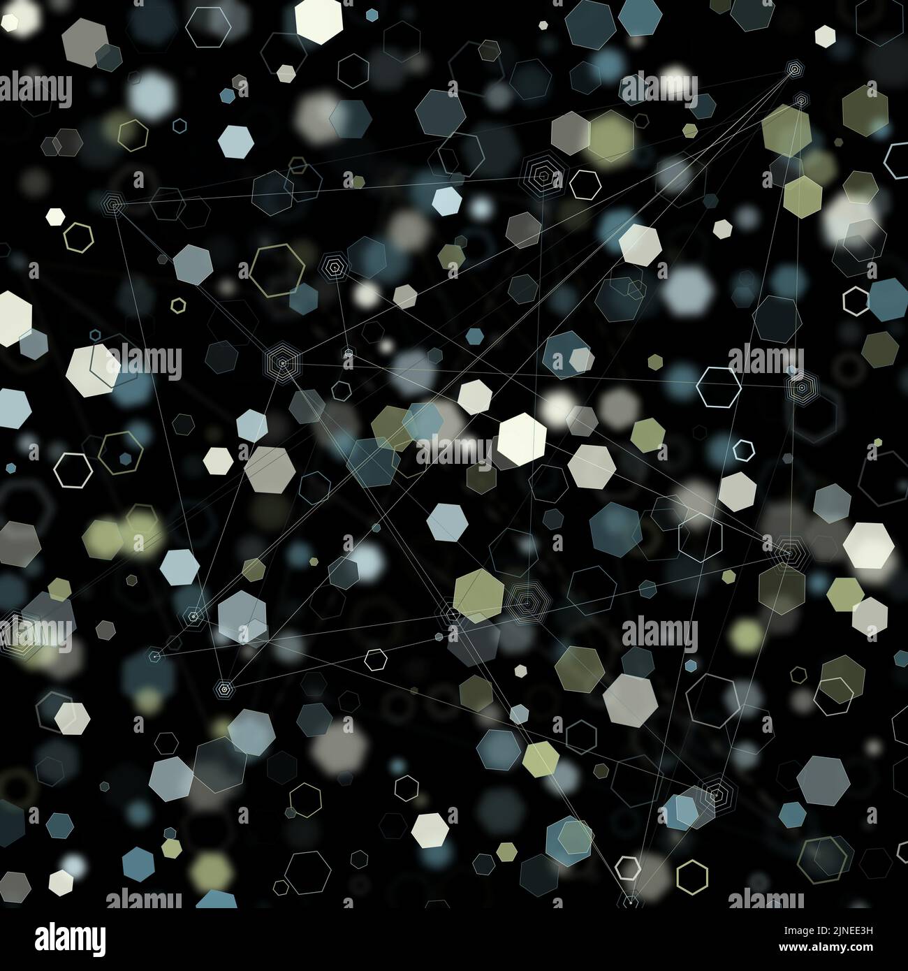 Illustration of an abstract light dots and blurred Hexagon backdrop ...