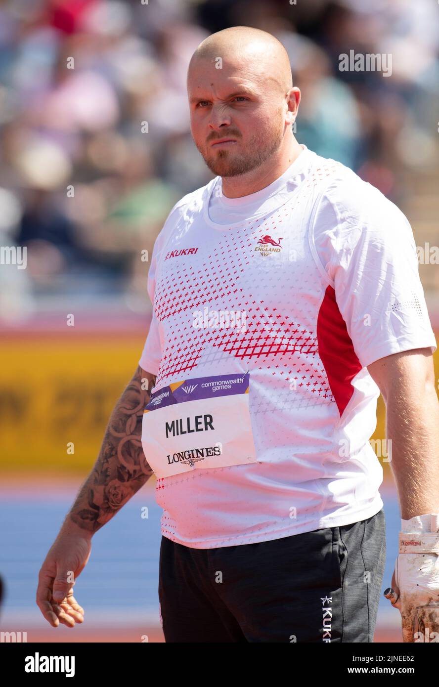 Nick Miller of England competing in the men’s hammer final at the ...