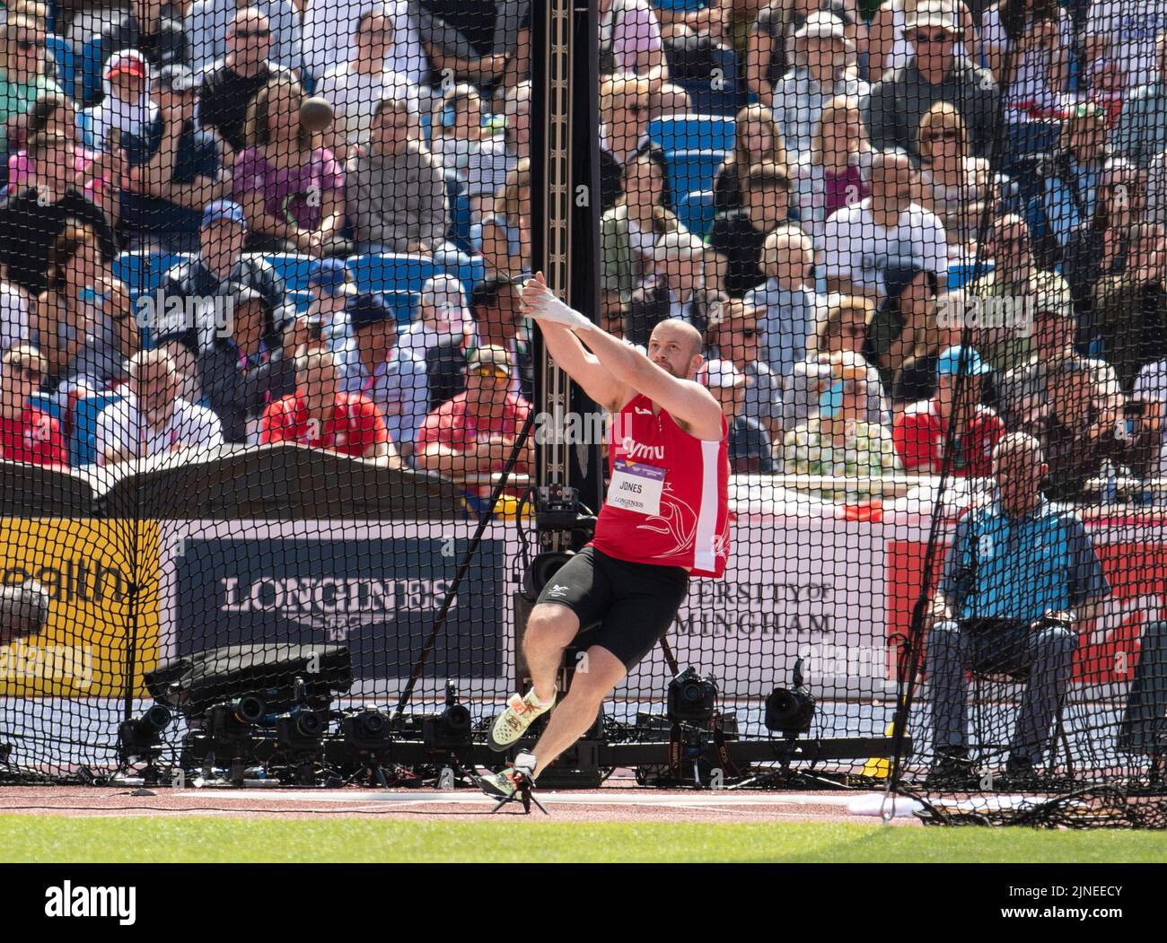 Osian Jones of Wales competing in the men’s hammer final at the ...