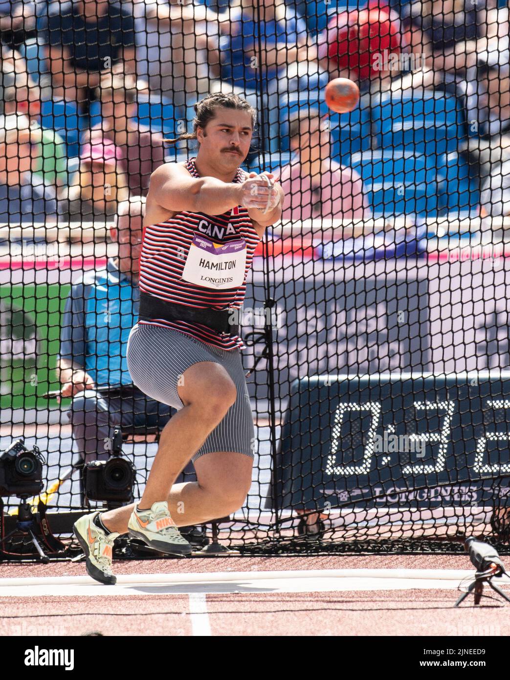 Rowan Hamilton of Canada competing in the men’s hammer final at the ...