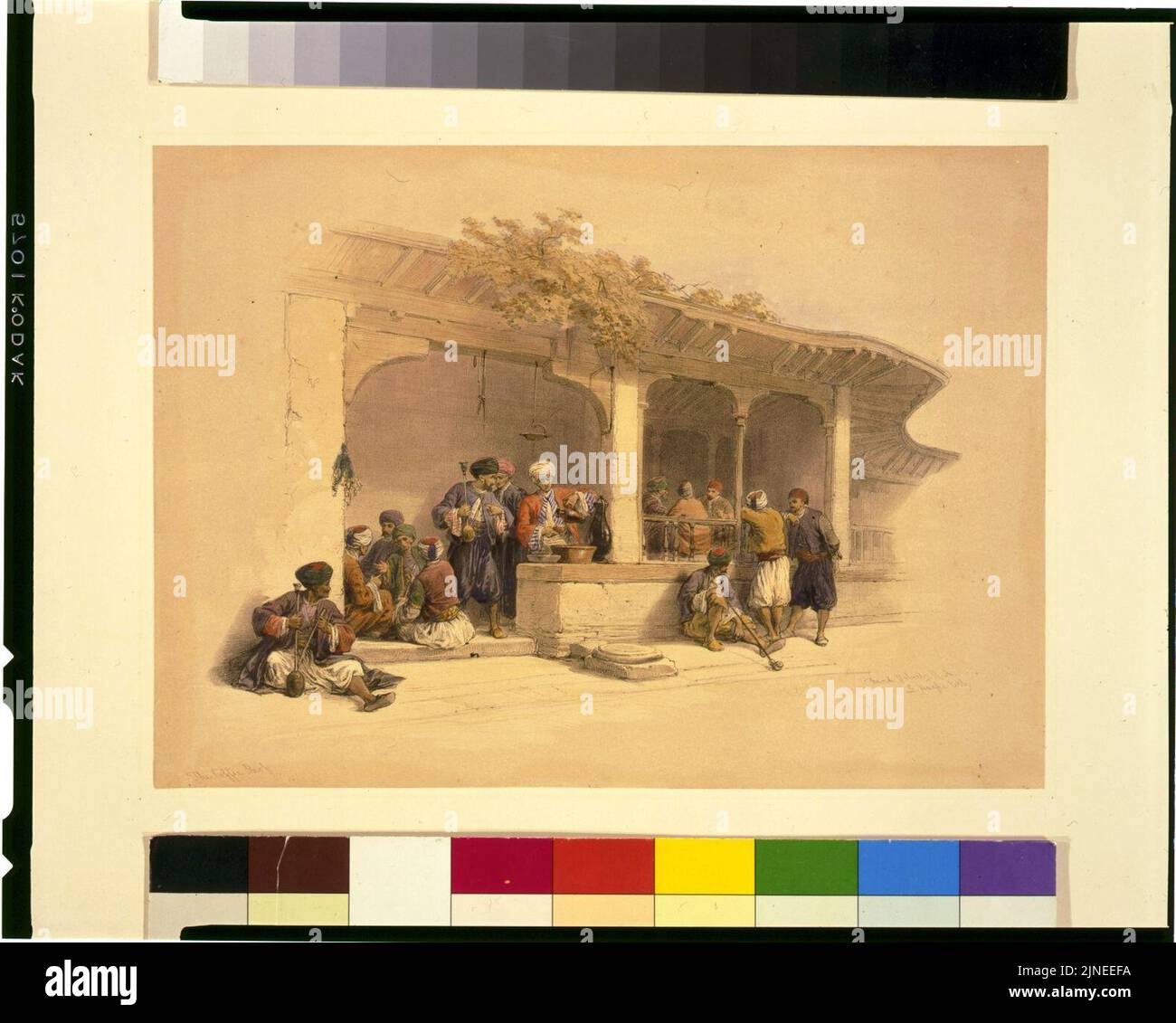 The coffee shop, Cairo - David Roberts, R.A Stock Photo - Alamy