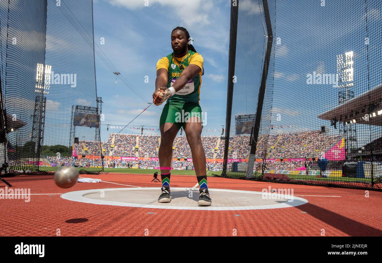 Tshepang Makhethe of South Africa competing in the men’s hammer final ...