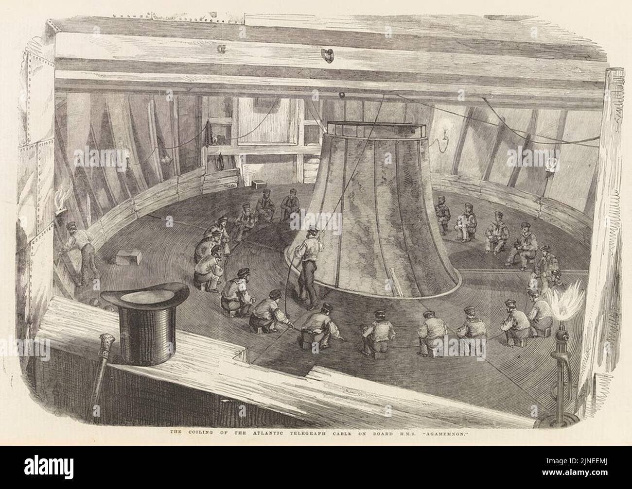 The Coiling of the Atlantic Telegraph Cable on Board H.M.S. 'Agamemnon ...