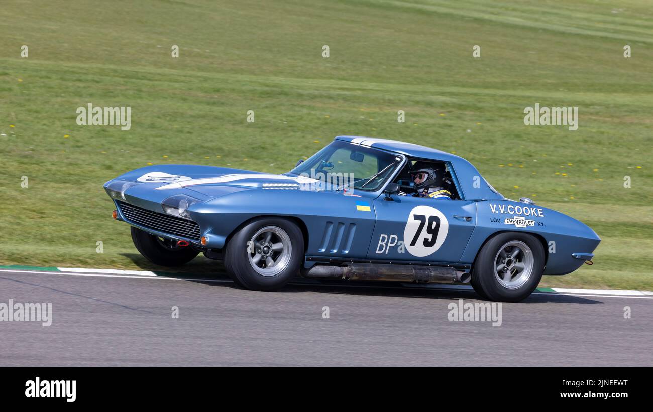 1965 Chevrolet Corvette Stingray with driver Craig Davies during the ...