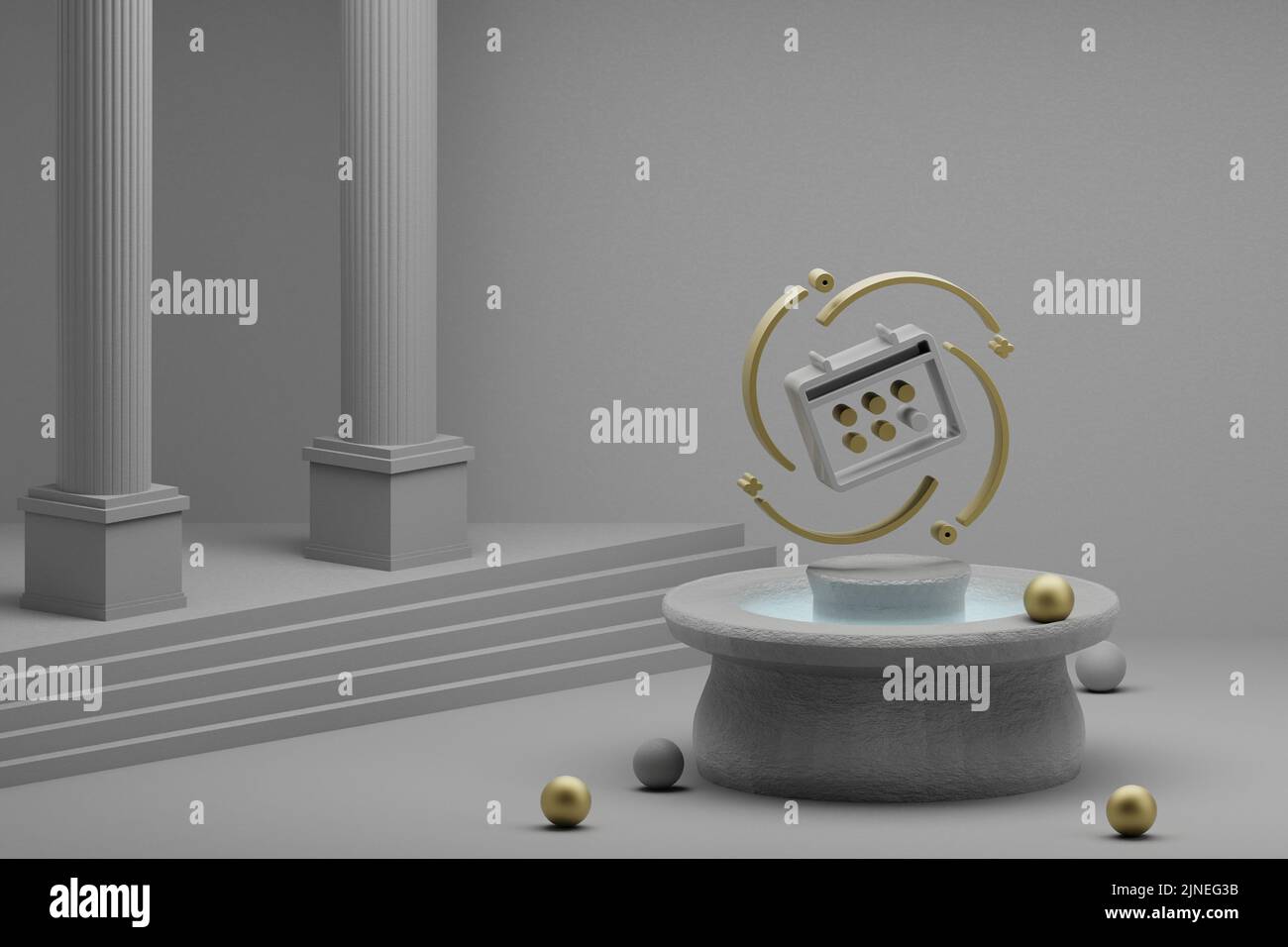 Beautiful abstract illustrations Event symbol icon on a fountain and ...