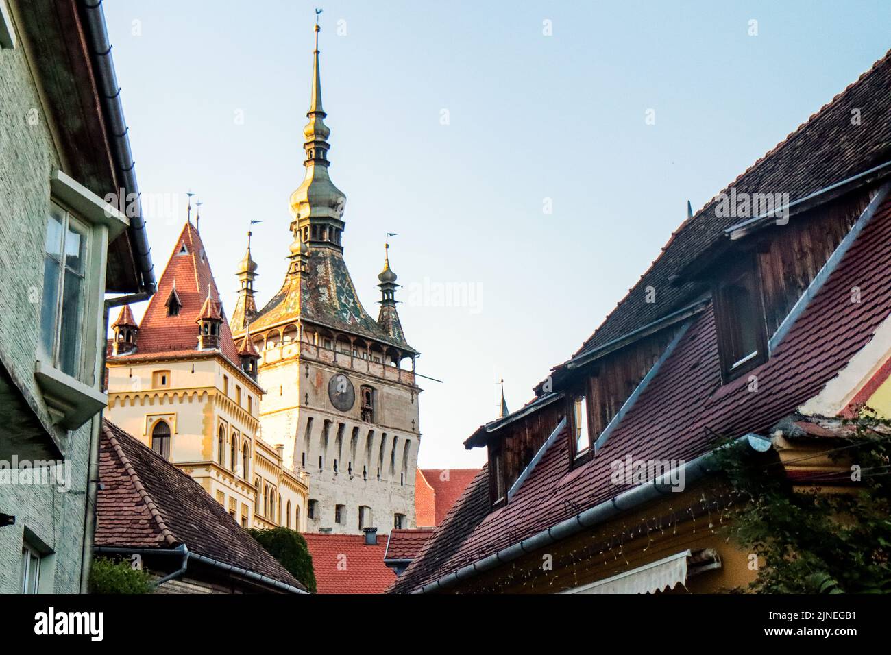 The view of the buildings in Transylvania Stock Photo - Alamy