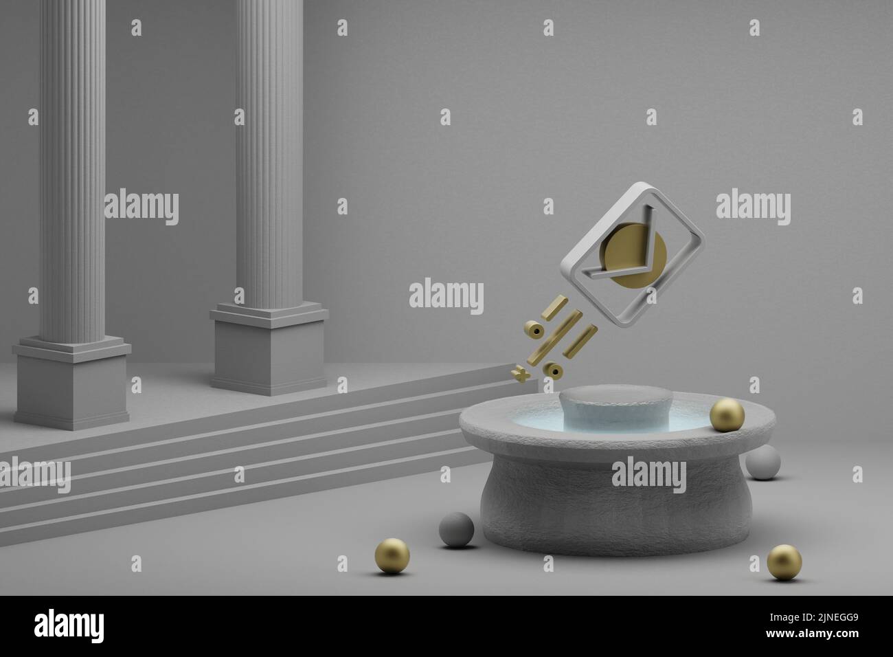 Beautiful abstract illustrations Mail symbol icon on a fountain and ...