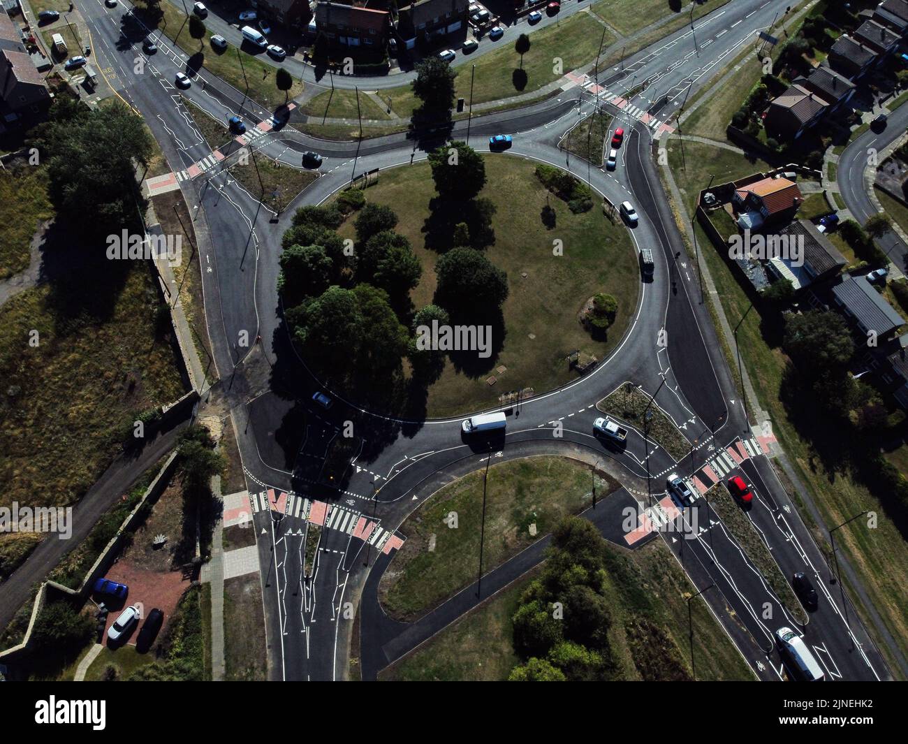 A view from a drone of the completed Dutch-style roundabout, at the ...