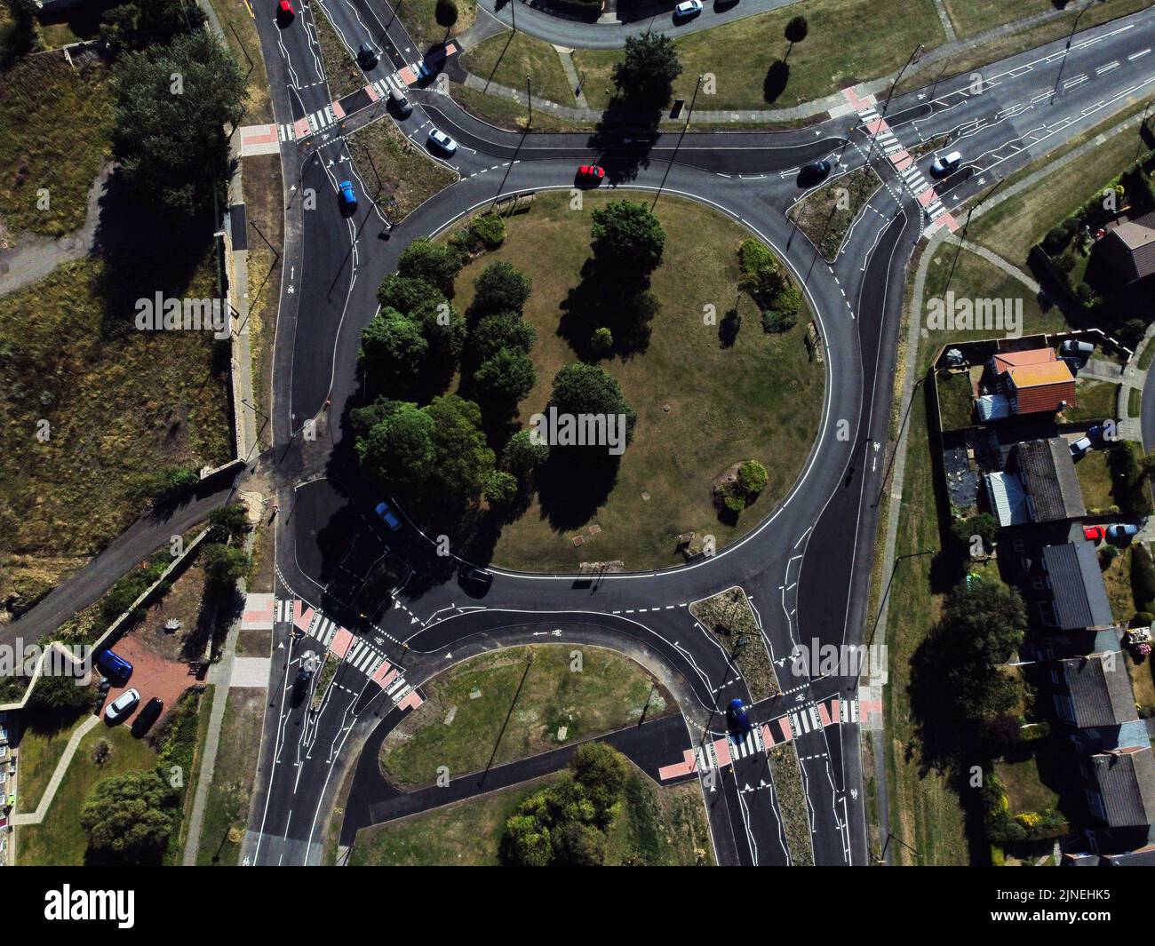 A view from a drone of the completed Dutch-style roundabout, at the ...