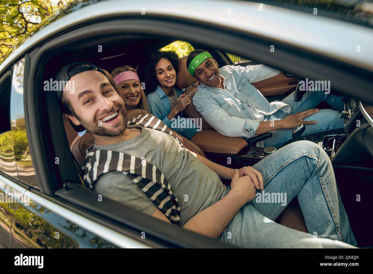 Group of friends in the car hi-res stock photography and images - Alamy