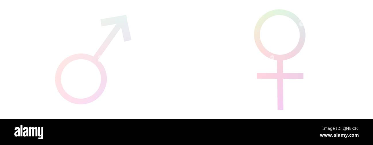 Pictograms: Male and female marks, rainbow die cut Stock Vector Image ...