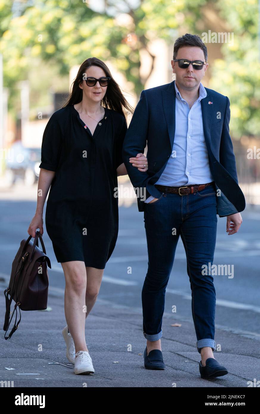 Chris and Rachael Thorold, parents of baby Louis, arrive at Cambridge ...