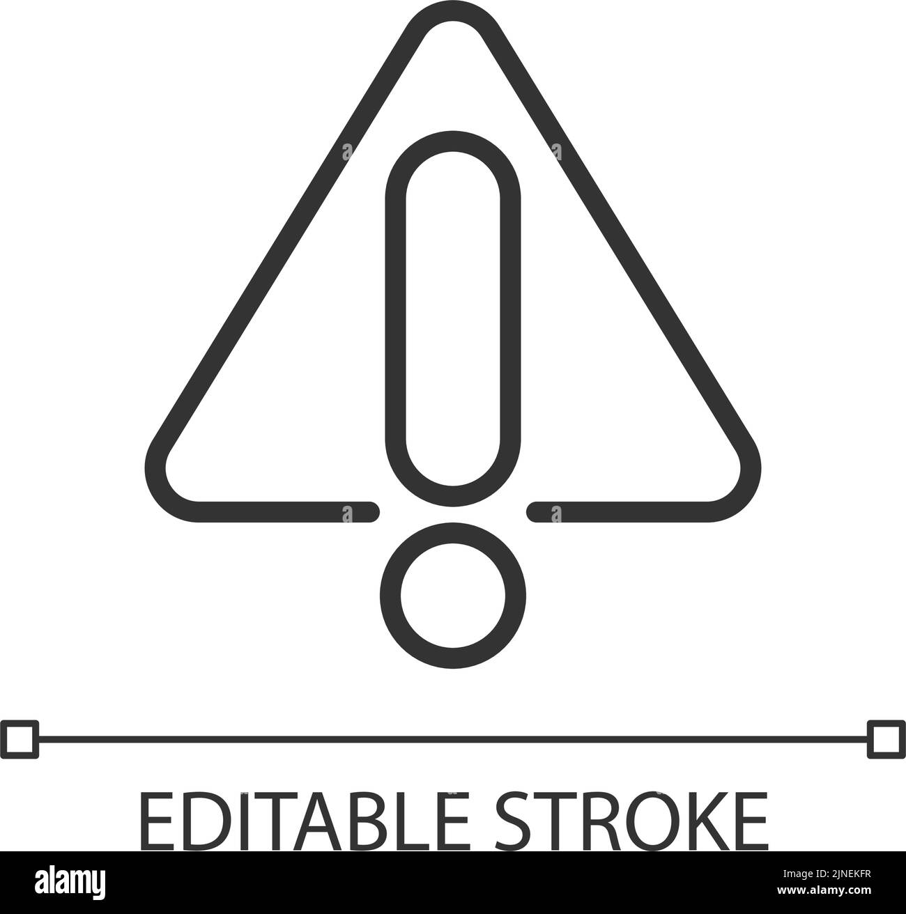 Warning sign pixel perfect linear icon Stock Vector Image & Art - Alamy