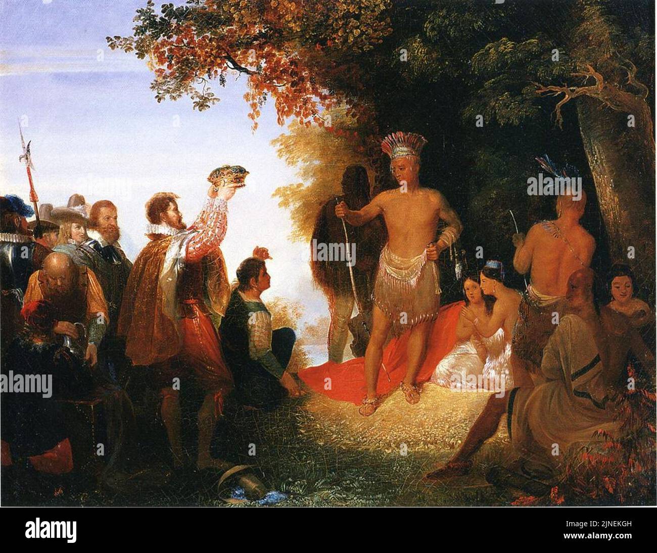 The Coronation of Powhatan John Gadsby Chapman Stock Photo - Alamy