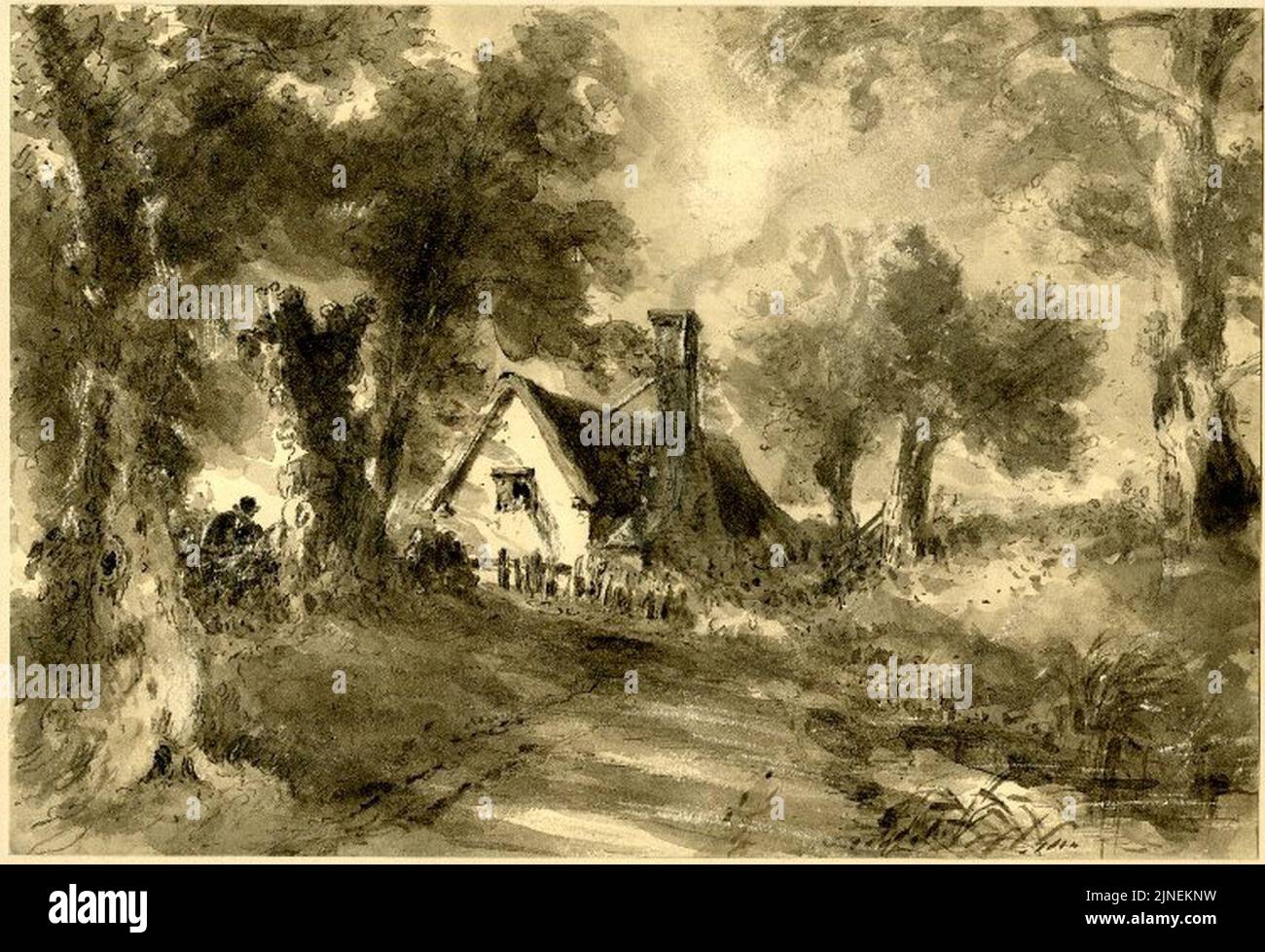 The Cottage in the Lane by John Constable 1827 Stock Photo - Alamy