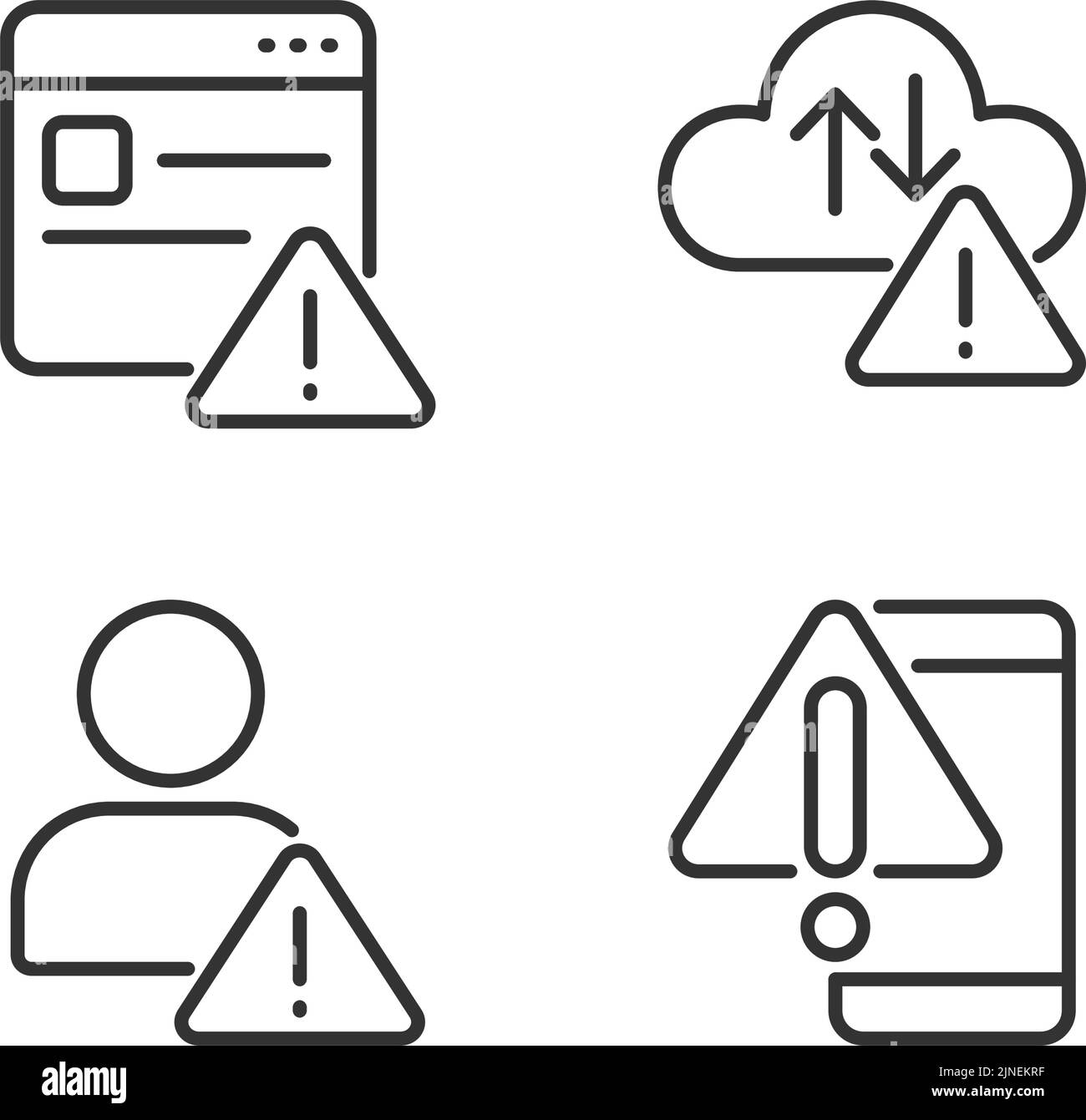 Website access denied pixel perfect linear icons set Stock Vector Image ...