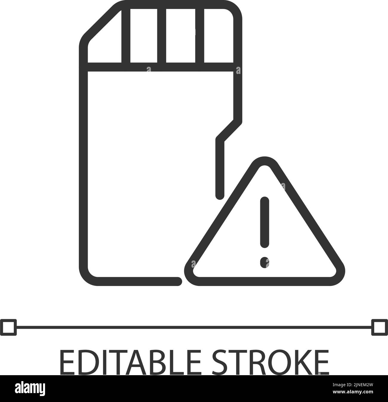 Low disk space warning pixel perfect linear icon Stock Vector Image ...