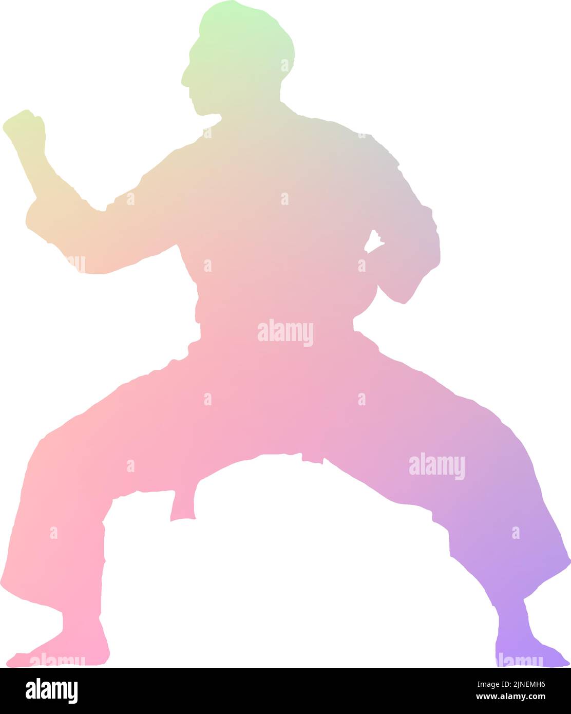 Karate type training pose, silhouette material Stock Vector Image & Art ...