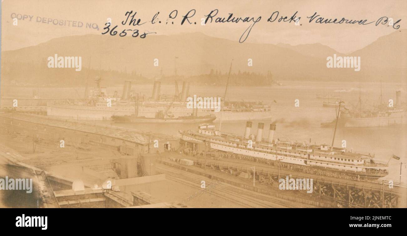 The CPR Railway Docks, Vancouver BC (HS85-10-36538 Stock Photo - Alamy