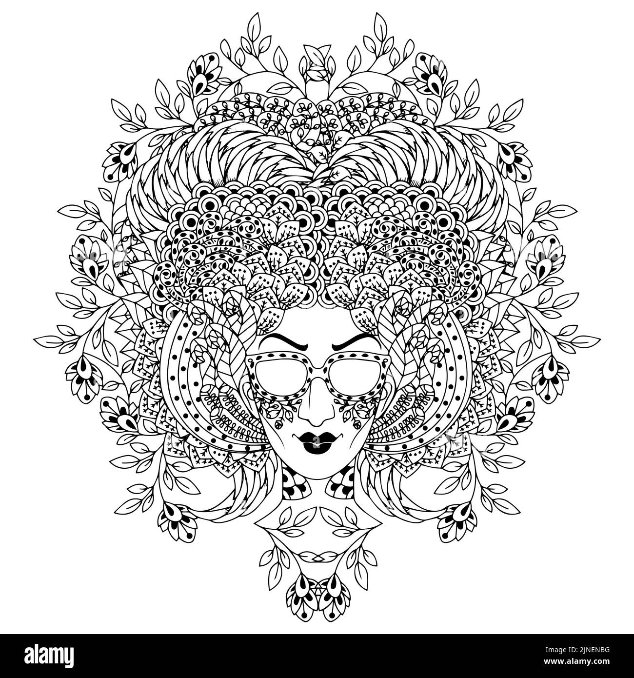 Woman with floral headdress Cut Out Stock Images & Pictures - Alamy