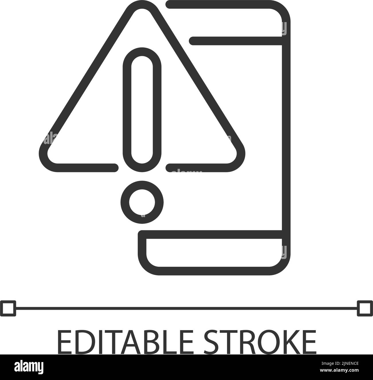 Phone warning pixel perfect linear icon Stock Vector Image & Art - Alamy