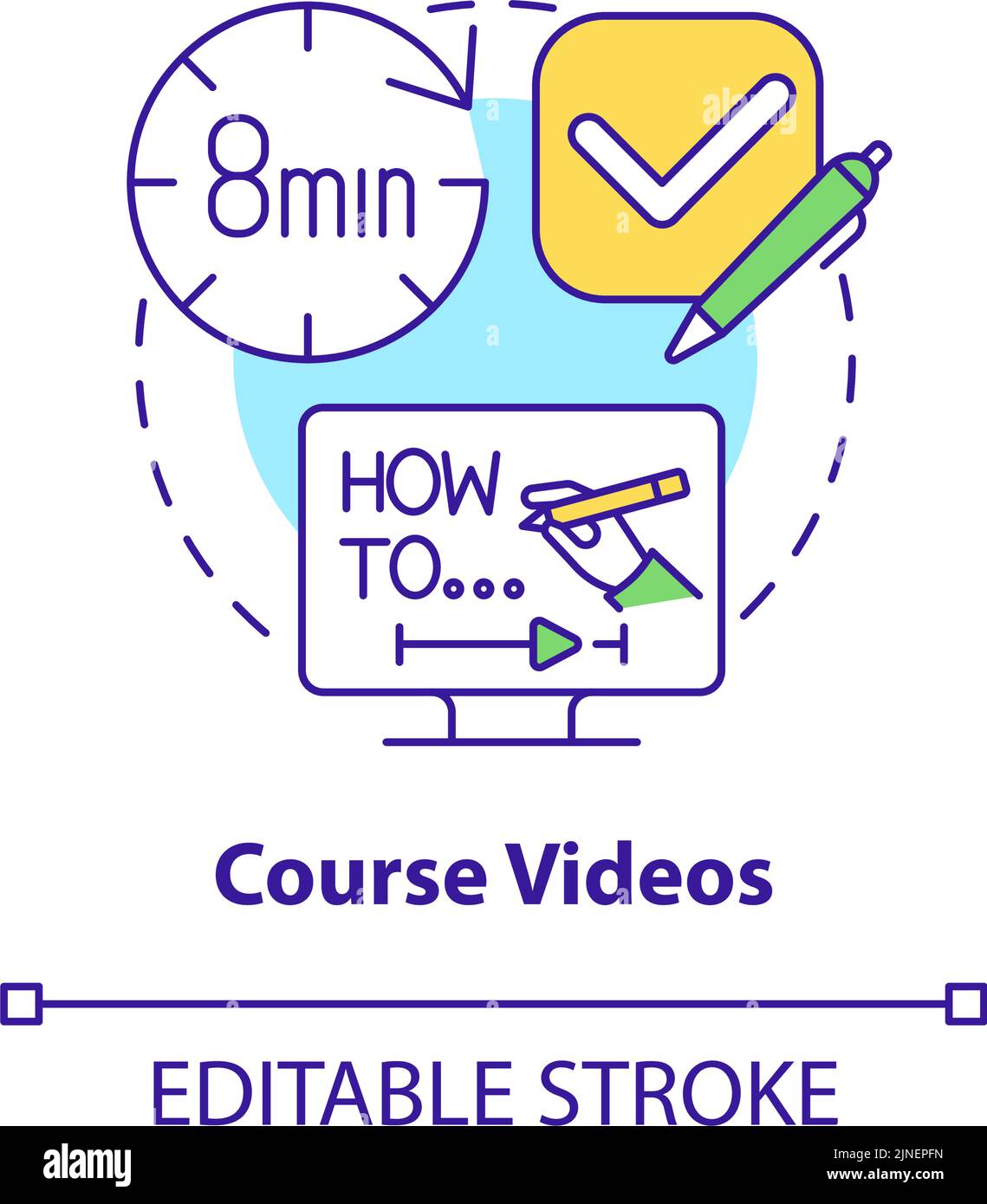 Course videos concept icon Stock Vector Image & Art - Alamy