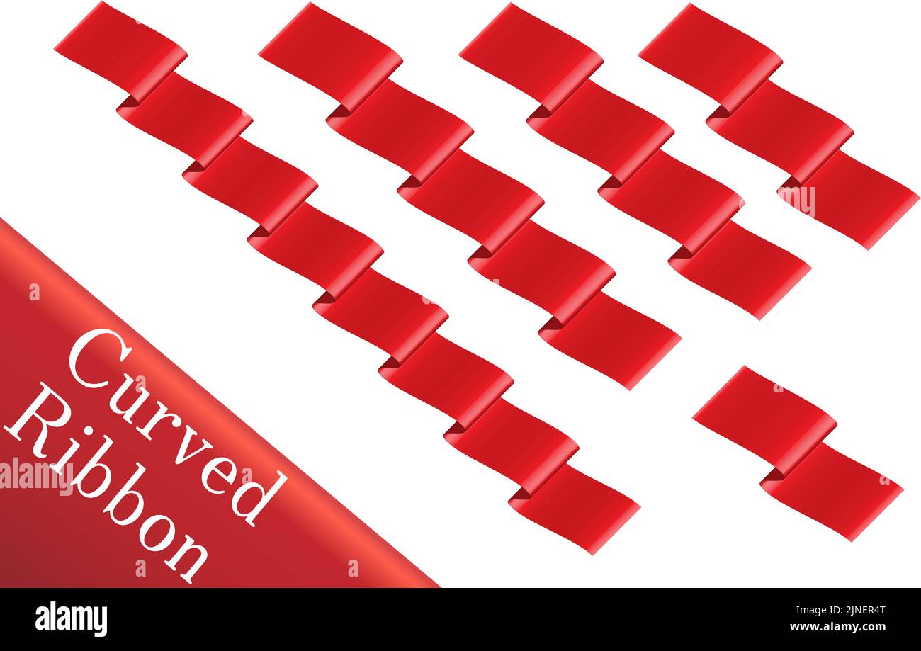 Set of orthodox three-dimensional ribbon curves, red Stock Vector Image ...