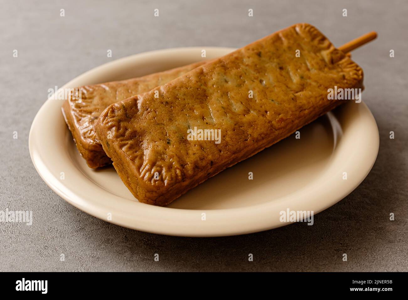Fish cake skewers made with fish and vegetables Stock Photo - Alamy