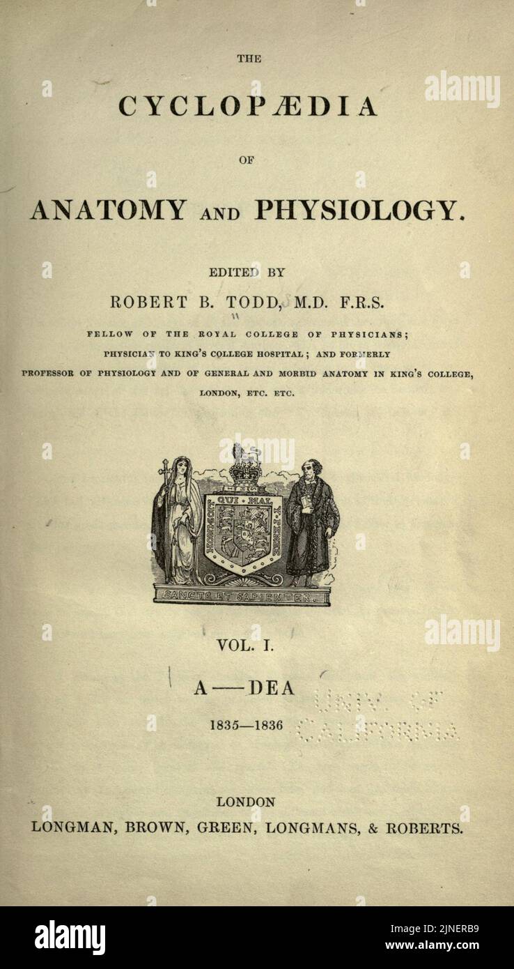 The cyclopaedia of anatomy and physiology Stock Photo - Alamy