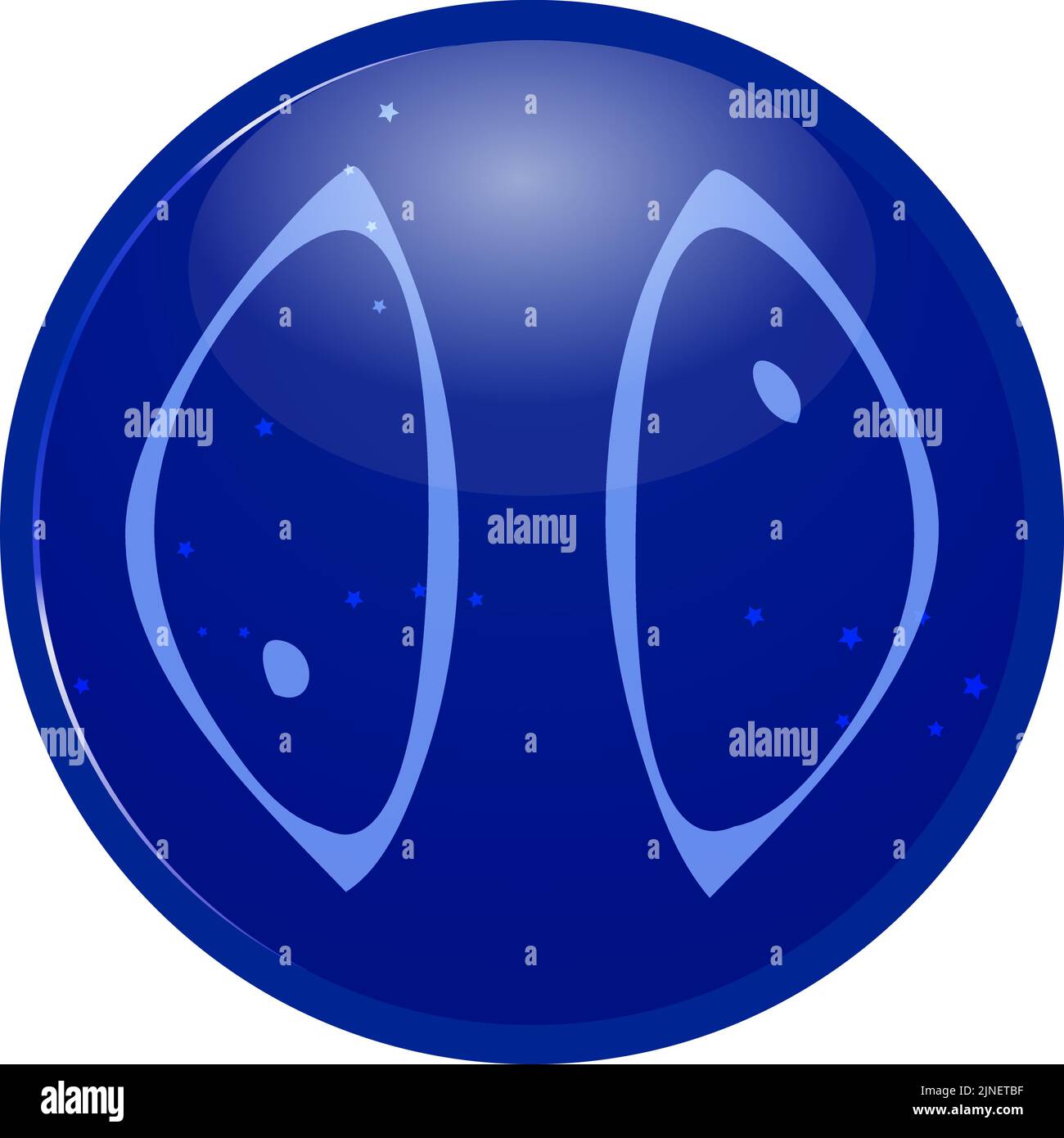 Blue 12 constellation icon with star arrangement: Pisces Stock Vector ...