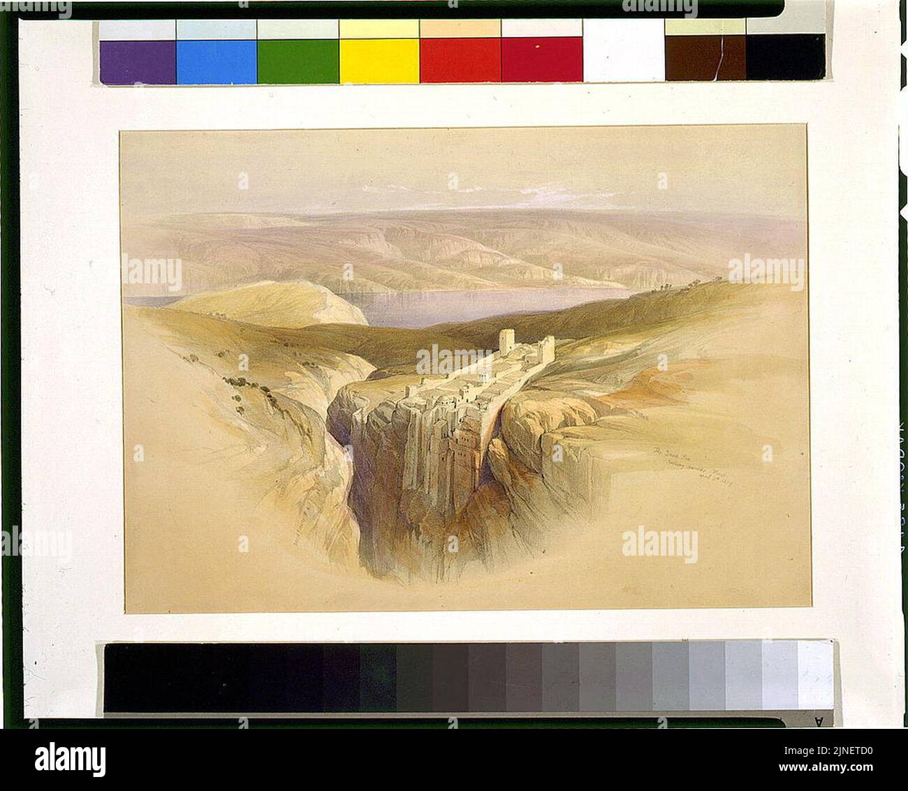 The Dead Sea looking towards Moab April 4th 1839 - David Roberts, R.A ...
