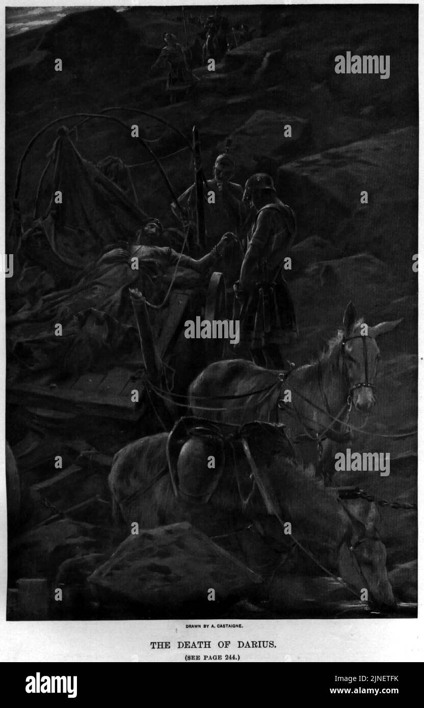 The death of Darius by Andre Castaigne (1898-1899 Stock Photo - Alamy