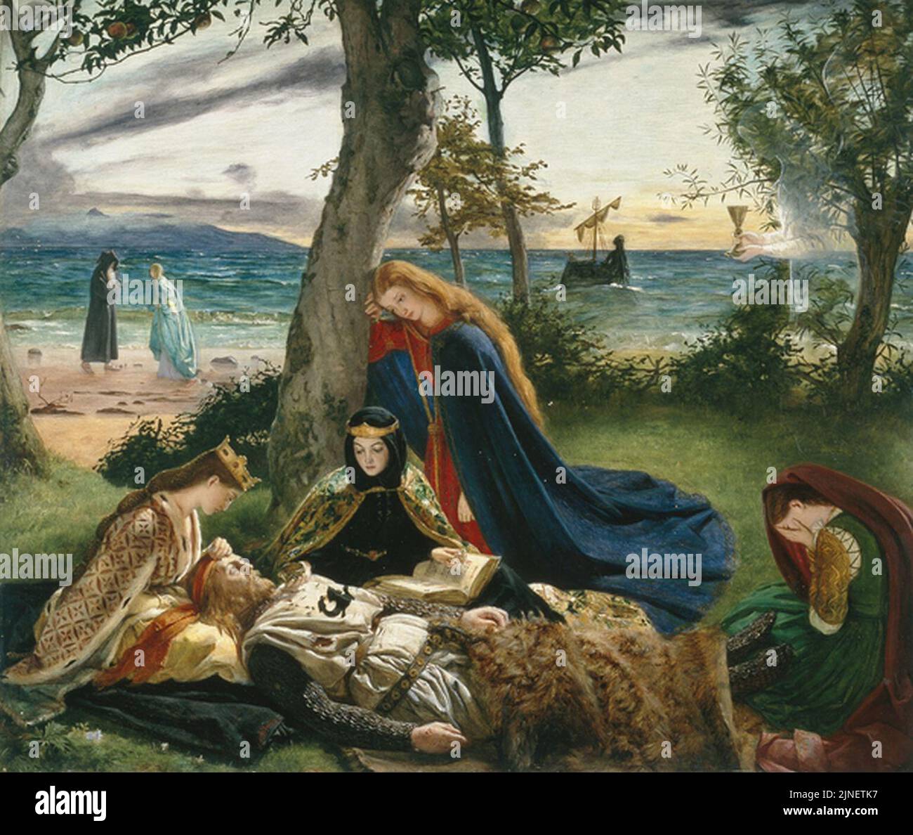 The Death of King Arthur Stock Photo - Alamy