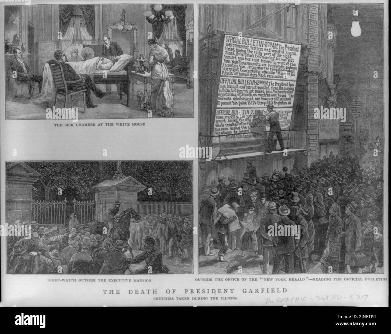The death of President Garfield. Sketches taken during the illness- (1 ...
