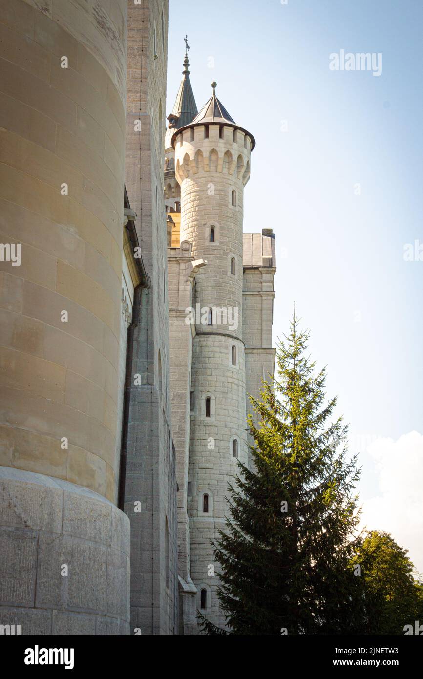 A stunning view of the Neuschwanstein Castle on the hill in Germany ...