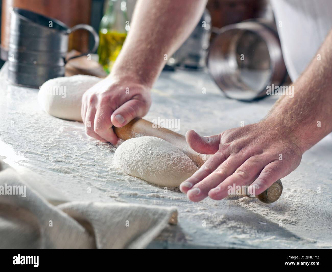 Handling bread dough hi-res stock photography and images - Alamy