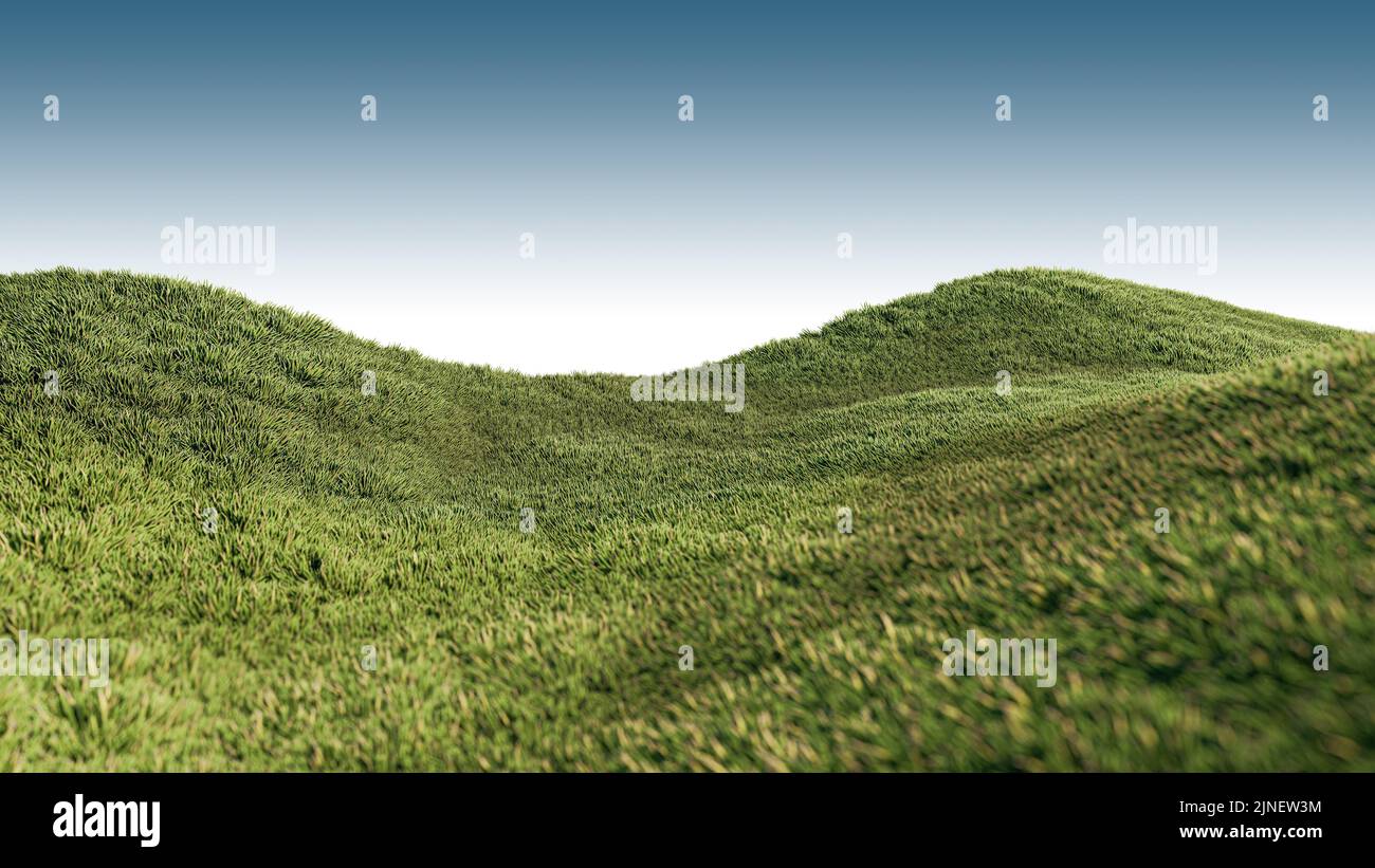 3d rendering of grassed hill nature scenery Premium Psd Stock Photo - Alamy