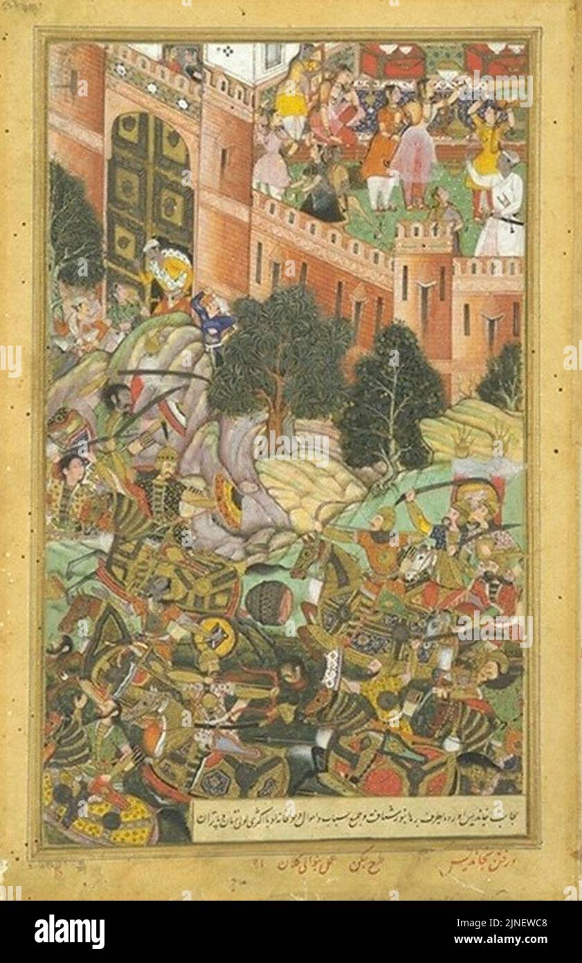 The Defeat of Baz Bahadur of Malwa by the Mughal Troops, 1561 ...