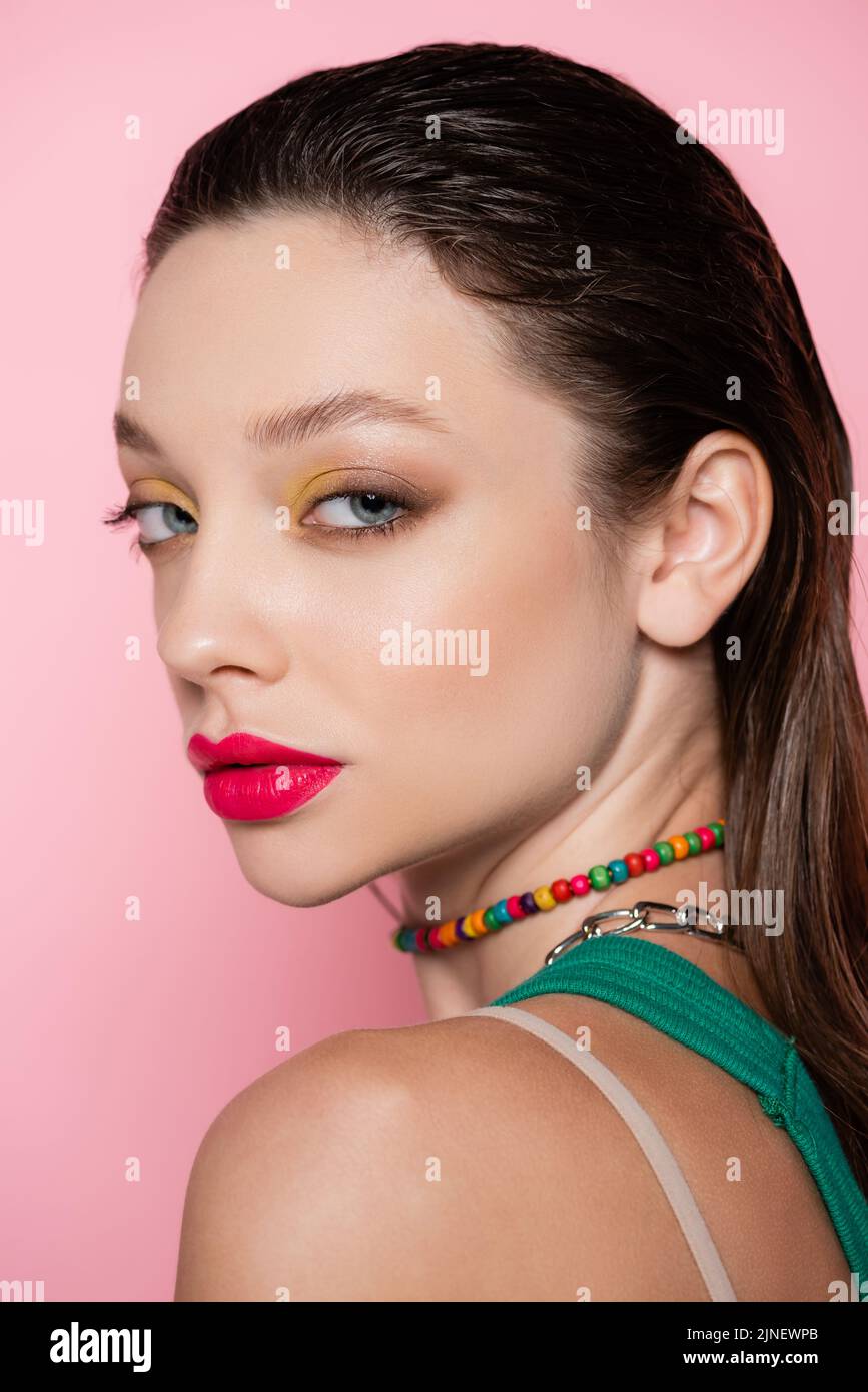 Bright Pink Lips Makeup