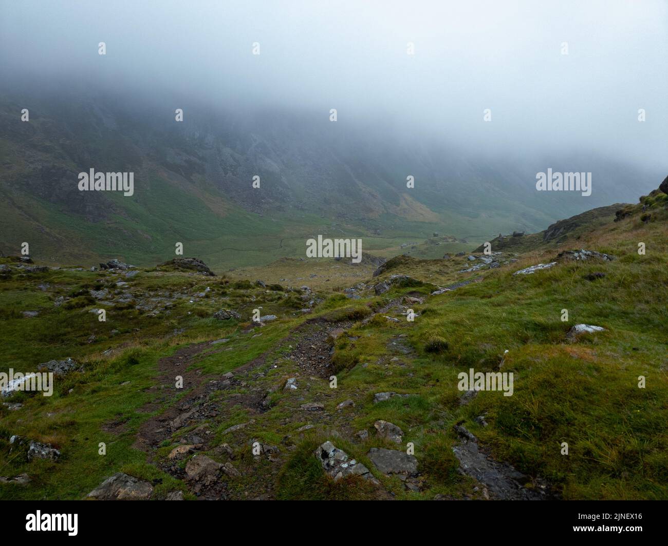 Cader Idris mountain with lake near the town of Dolgellau, in National ...