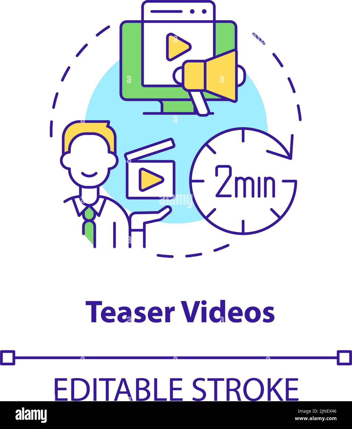 Teaser videos concept icon Stock Vector Image & Art - Alamy