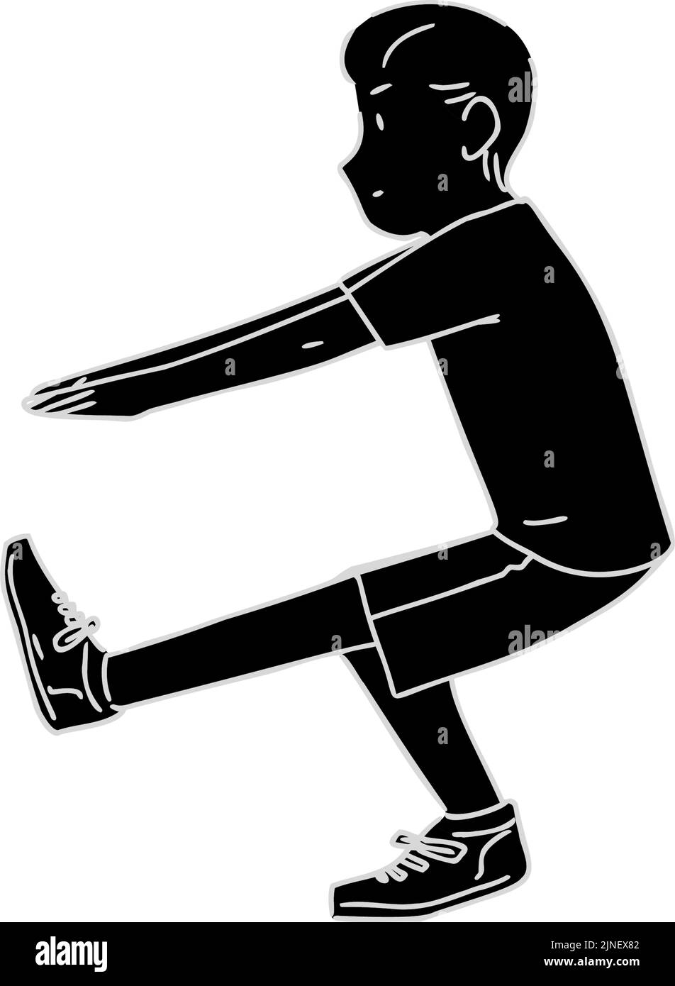 Man one leg squat Stock Vector Images - Alamy