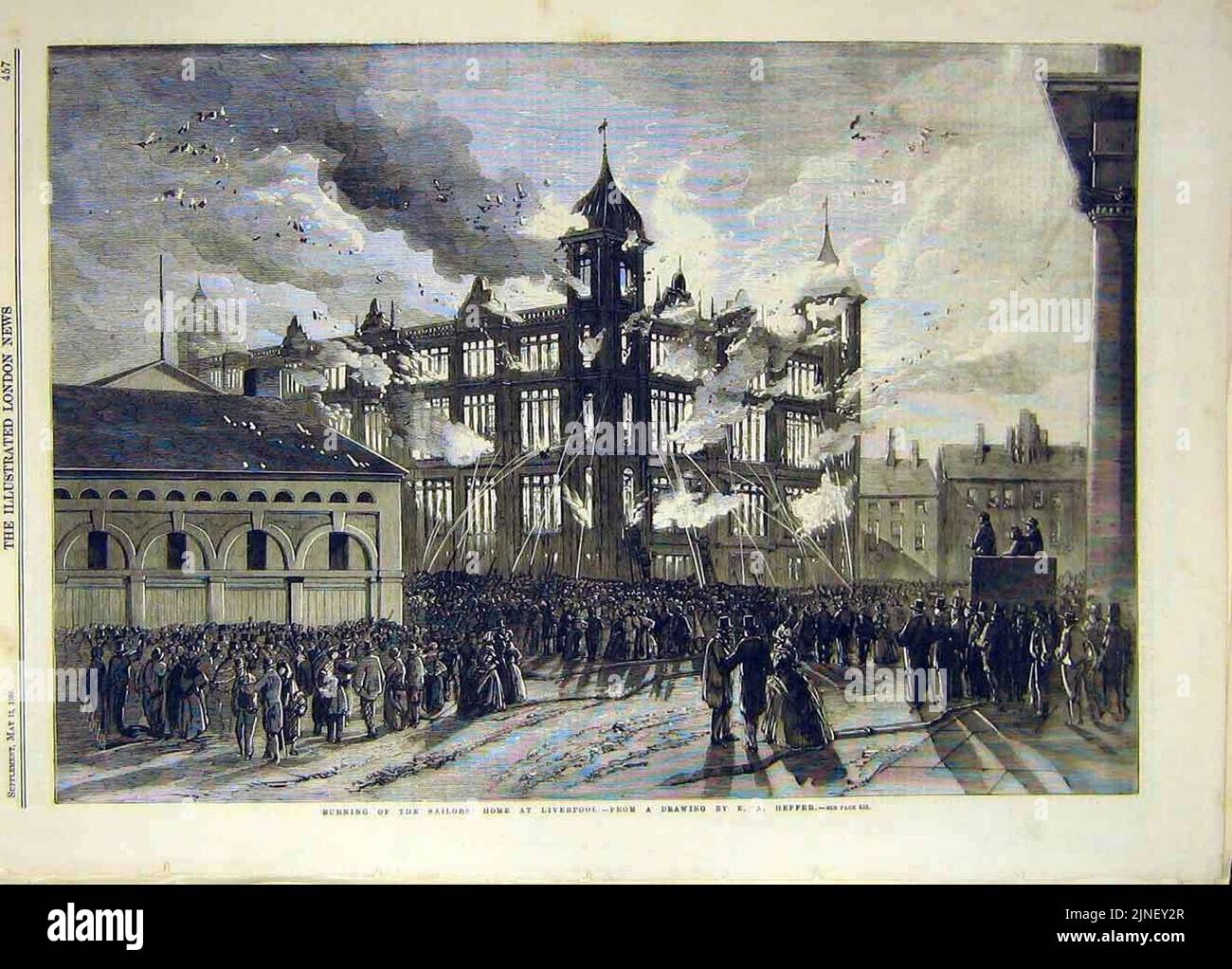 The Destruction of the Liverpool Sailors' Home on May 12th 1860 Stock ...