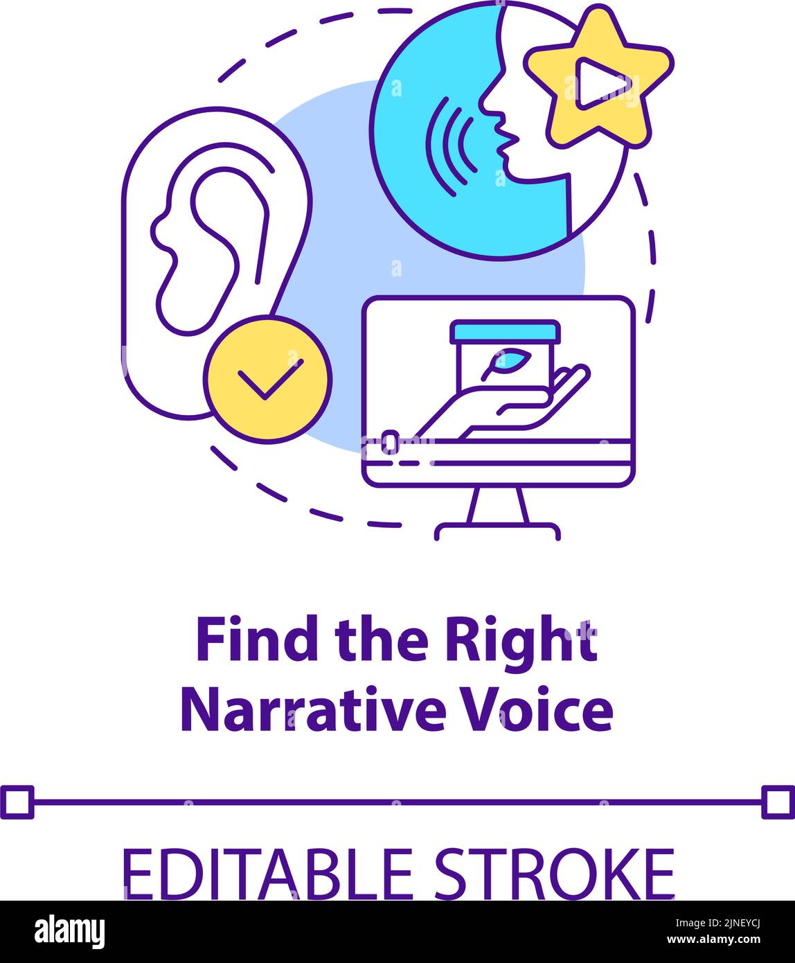 Find right narrative voice concept icon Stock Vector Image & Art - Alamy