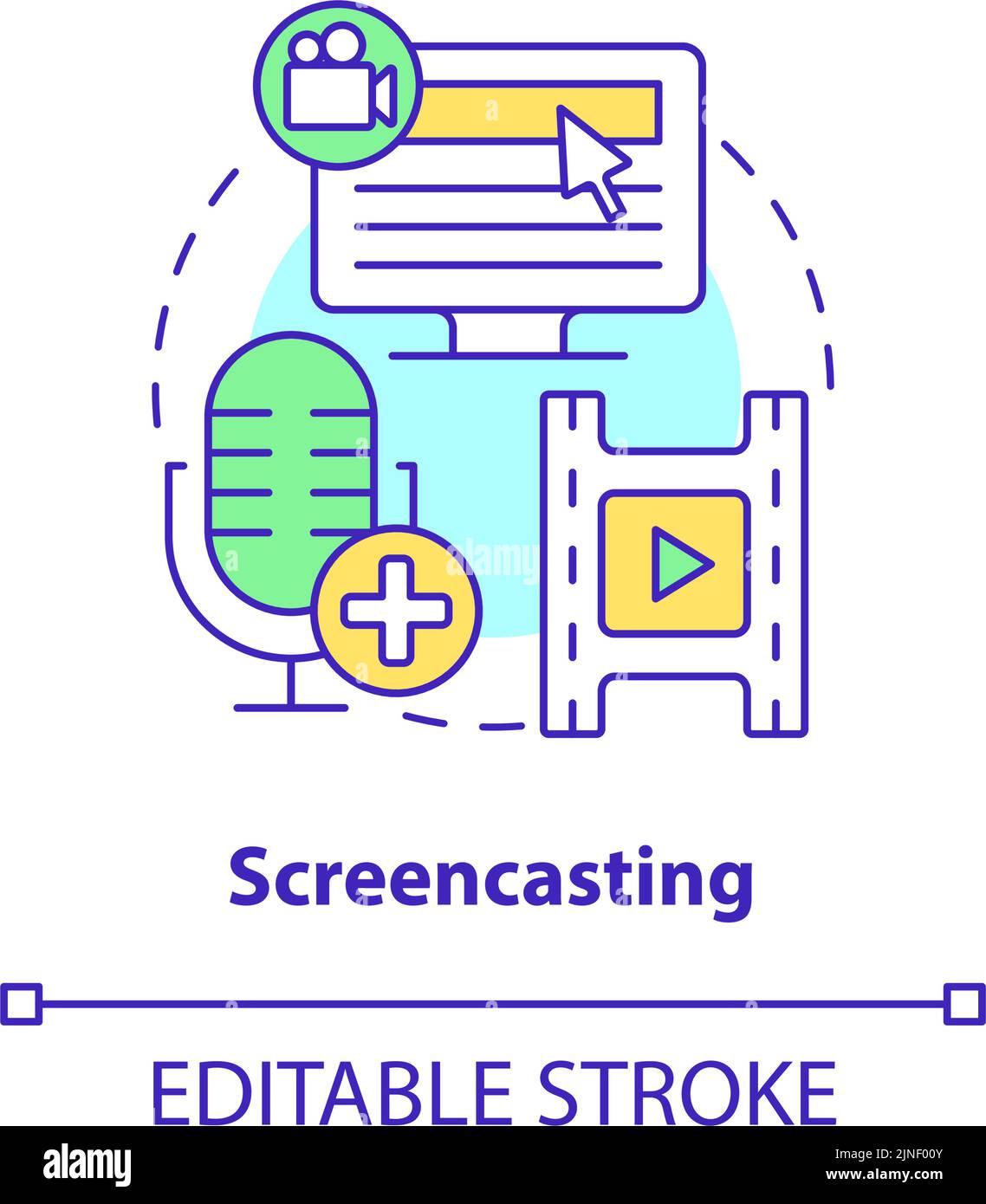 Screencasting concept icon Stock Vector Image & Art - Alamy