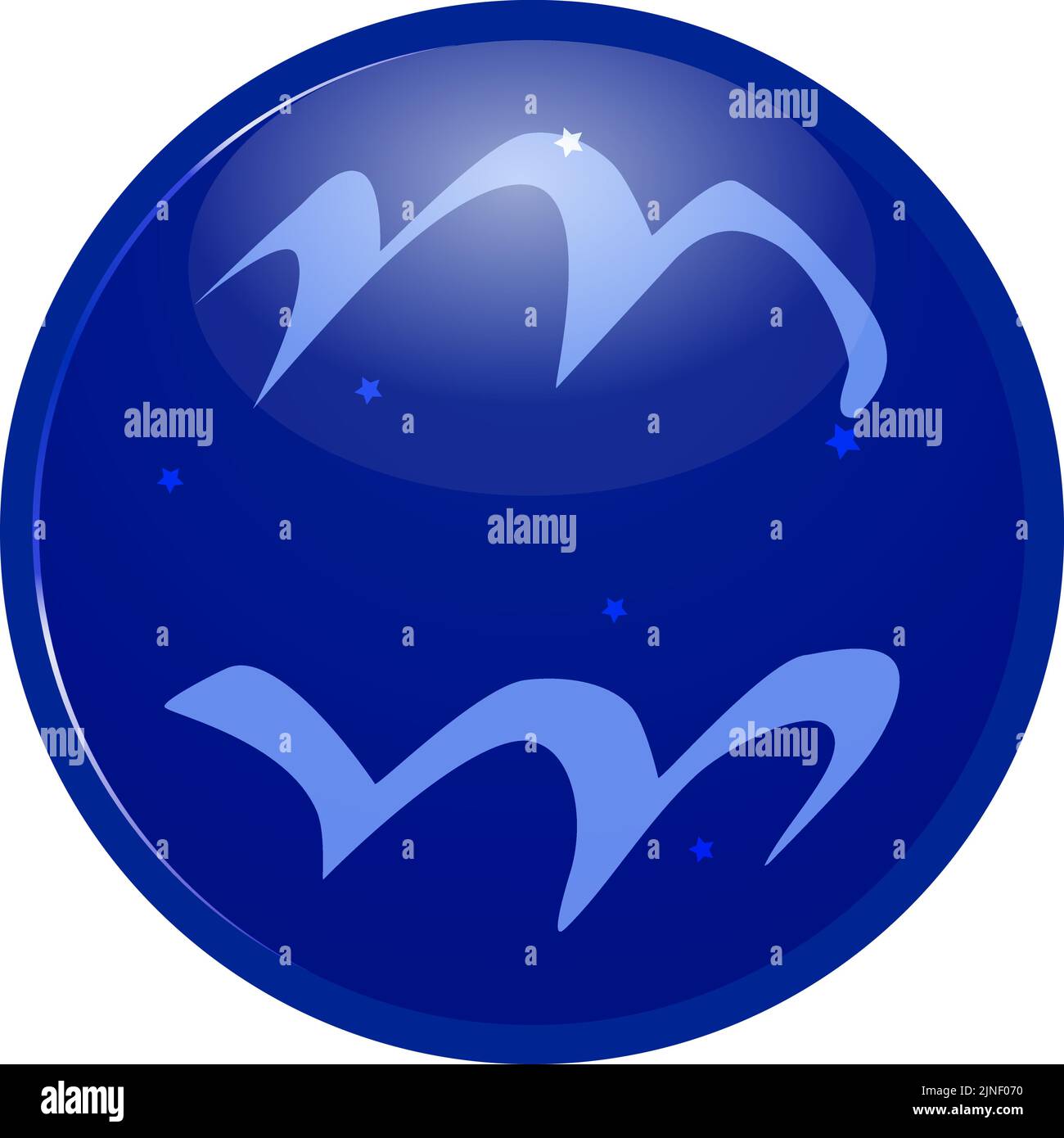 Blue 12 constellation icon with star arrangement: Aquarius Stock Vector ...