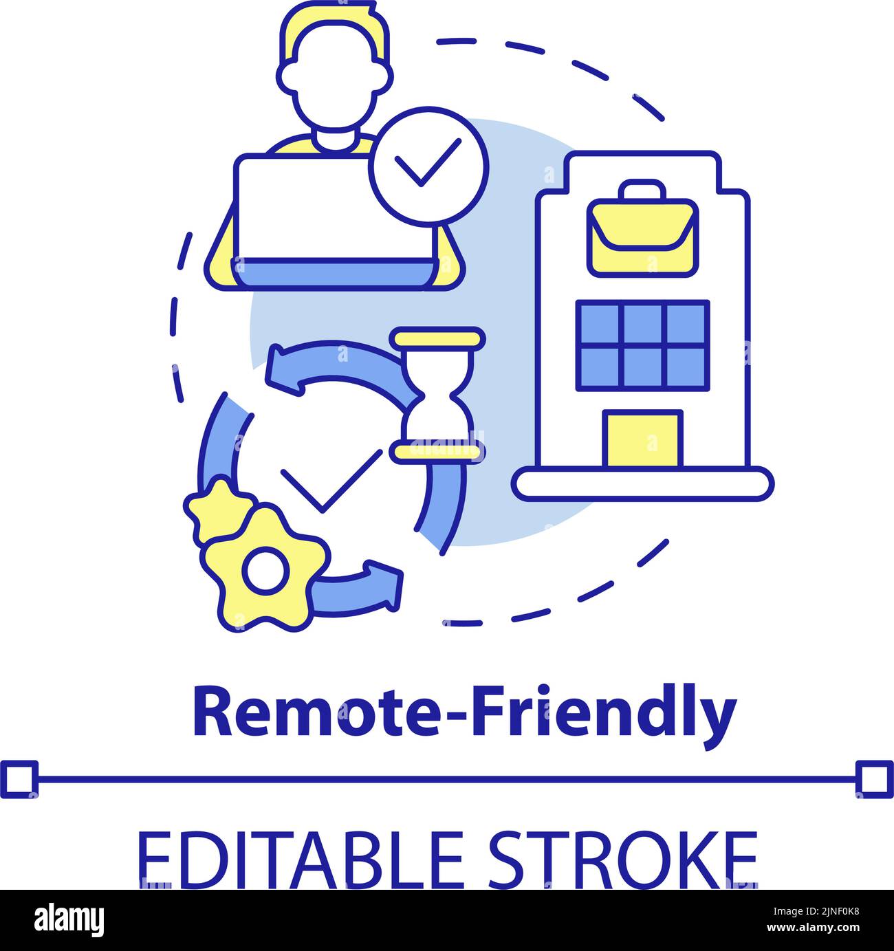 Remote friendly concept icon Stock Vector Image & Art - Alamy