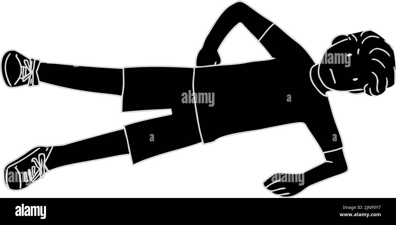 Monochrome person material: men, training, side plank Stock Vector ...