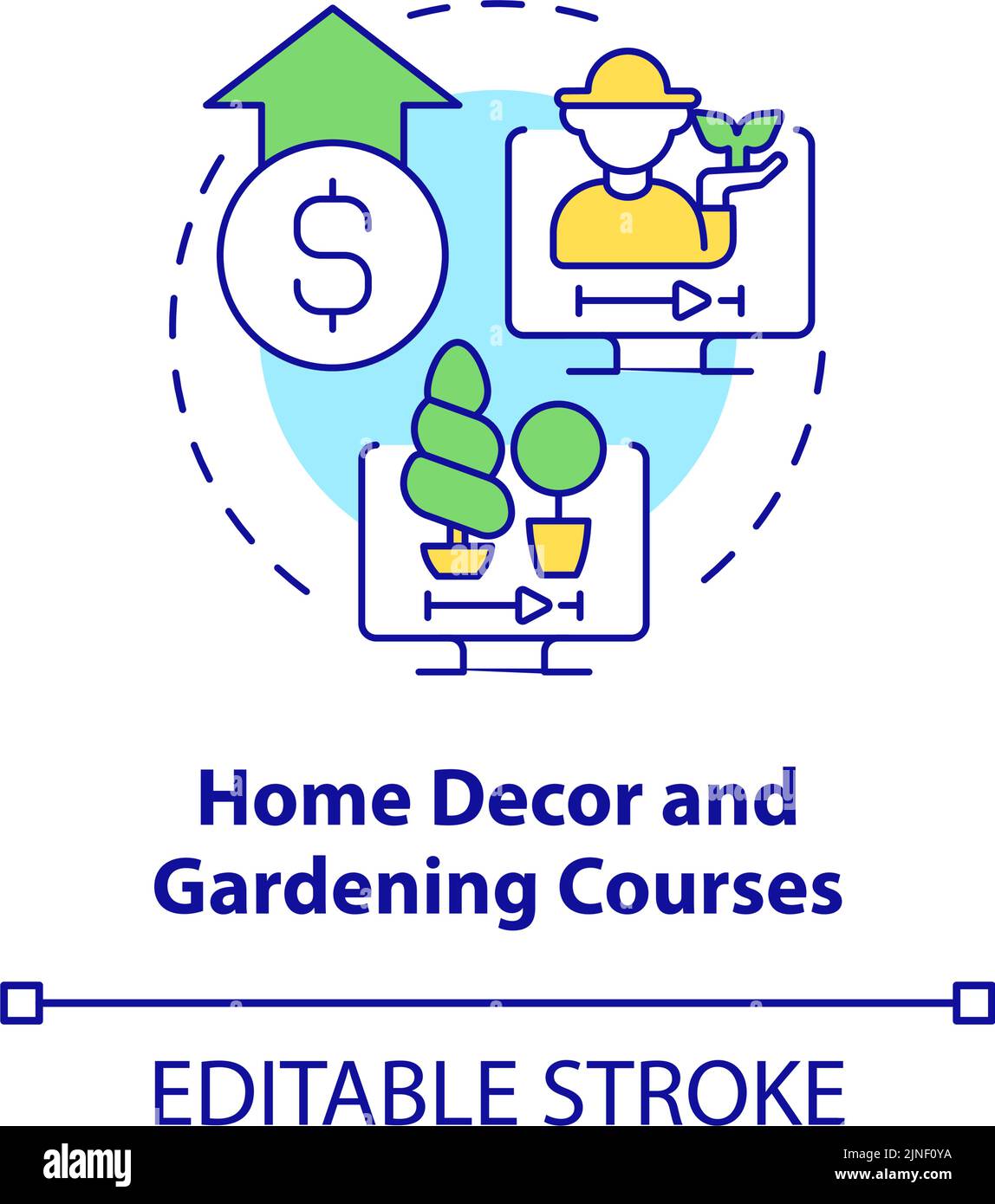 Home decor and gardening courses concept icon Stock Vector Image & Art ...